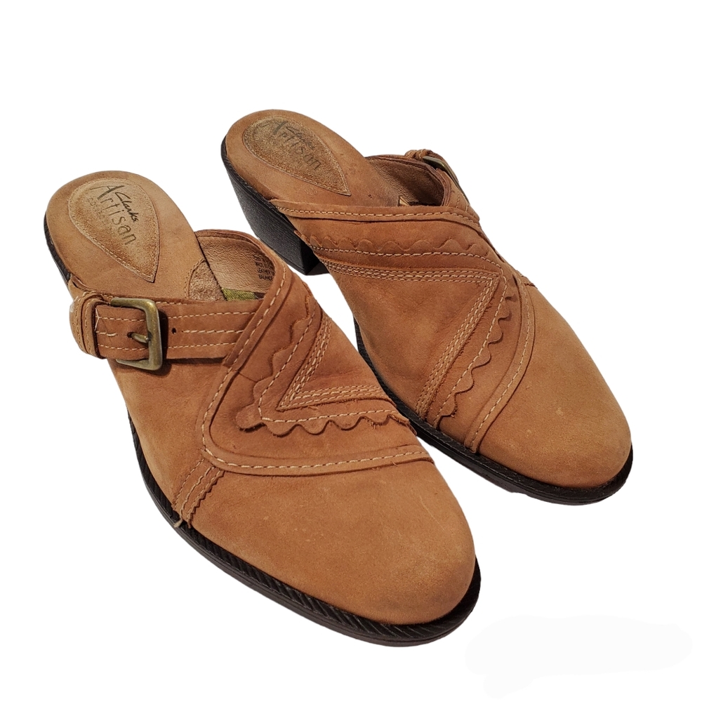 Clarks Artisan Collection Suede Leather Clogs, Mules - Gem